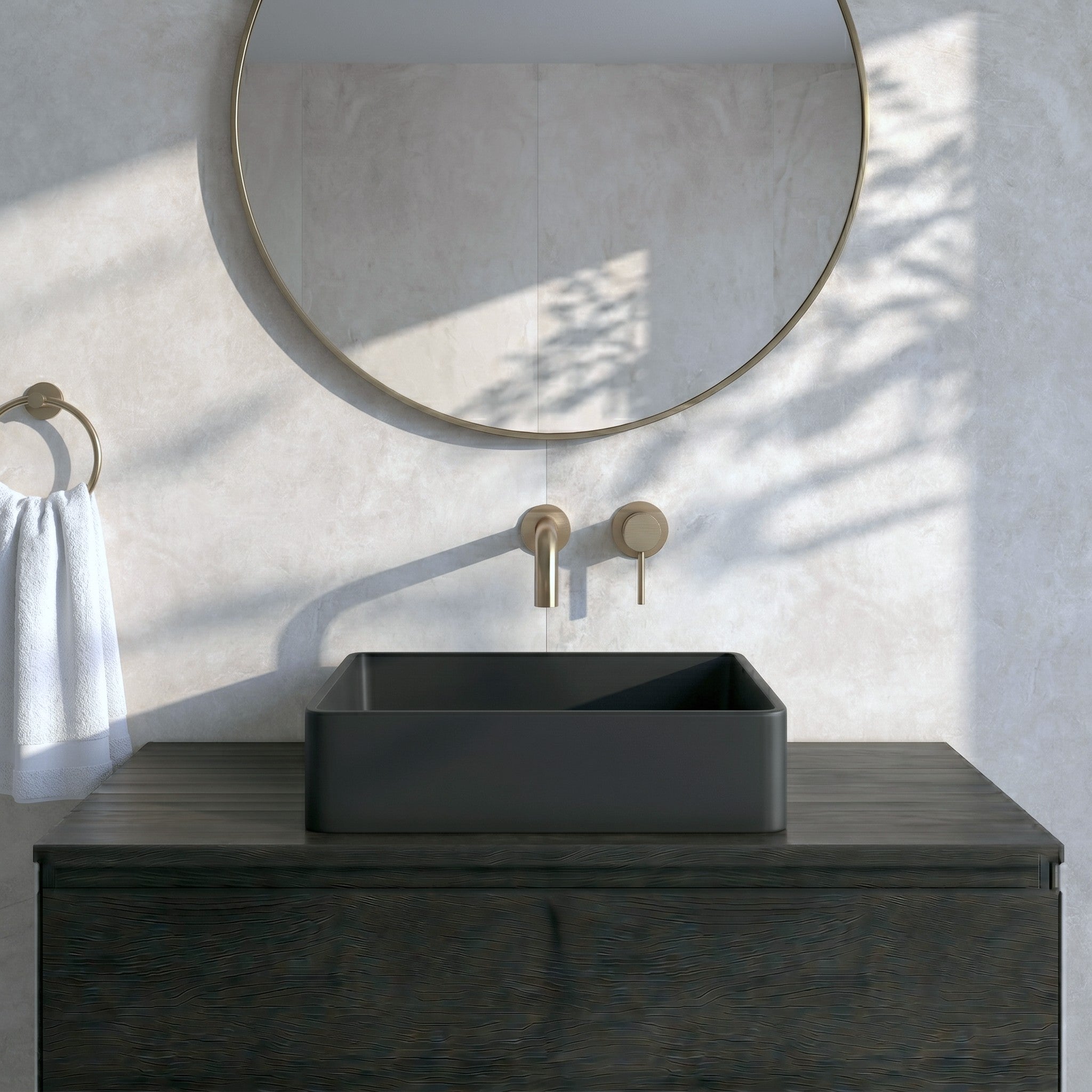 Fairford Rectangular Matt Black Vessel 460 x 280 x 125mm 0TH ...